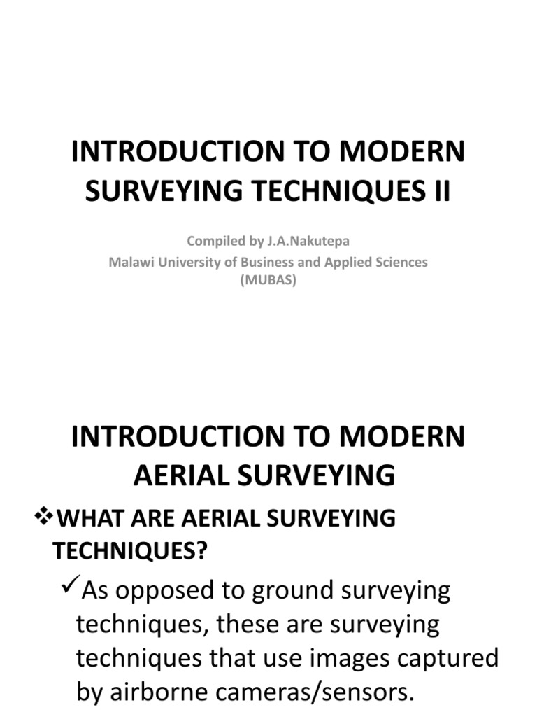 Modern Aerial Surveying Techniques | PDF | Aerial Photography | Surveying
