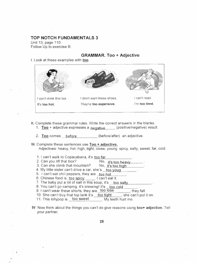 GRAMMAR_TOO+ADJECTIVE | PDF