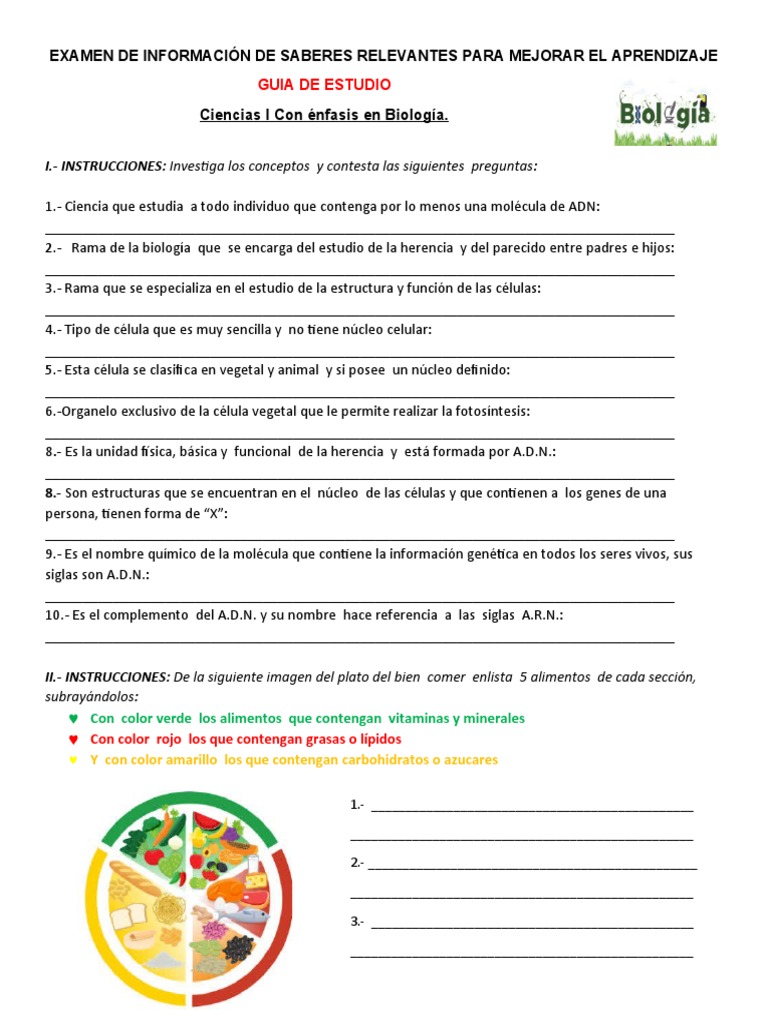 Guia Examen Final Biología | PDF | Biología Celular) | Biología