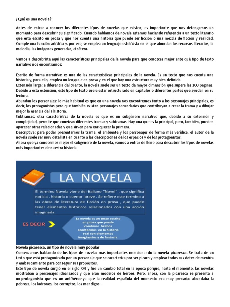 Tipos de Novela | PDF | Novelas | Narración