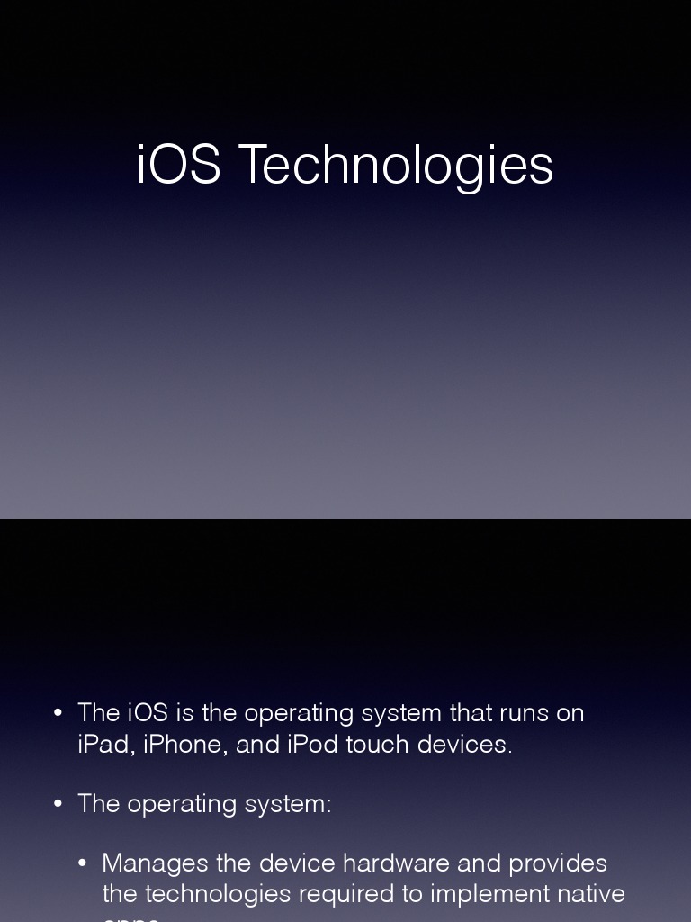 iOS Technologies | PDF | Ios | Ios Sdk