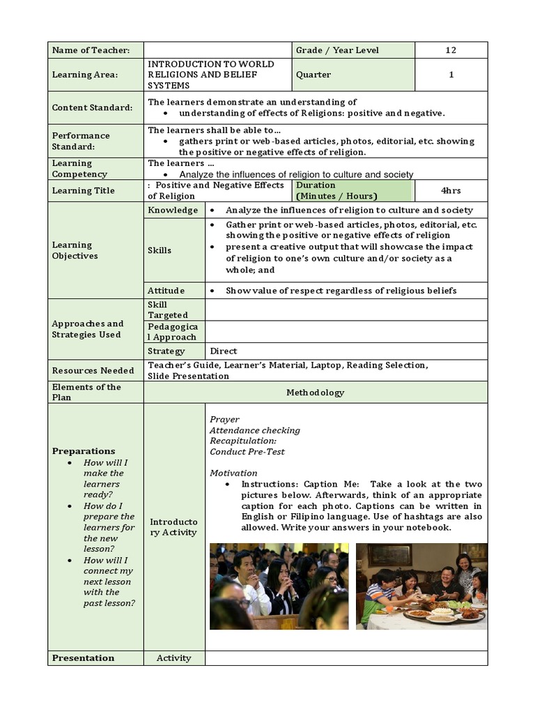 Positive and Negative Effects of Religion | PDF | Learning | Concept