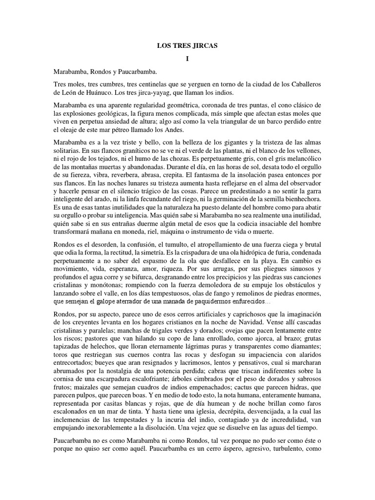Los Tres Jircas - Parte I | PDF