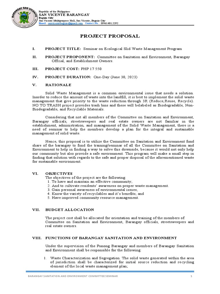 Project Proposal Rbim | PDF | Waste Management | Waste