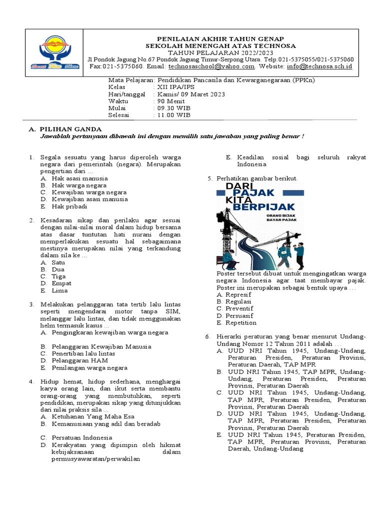 PAT PPKN 12 | PDF | Politik