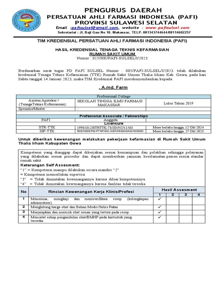 RKK Kredensial TTK | PDF