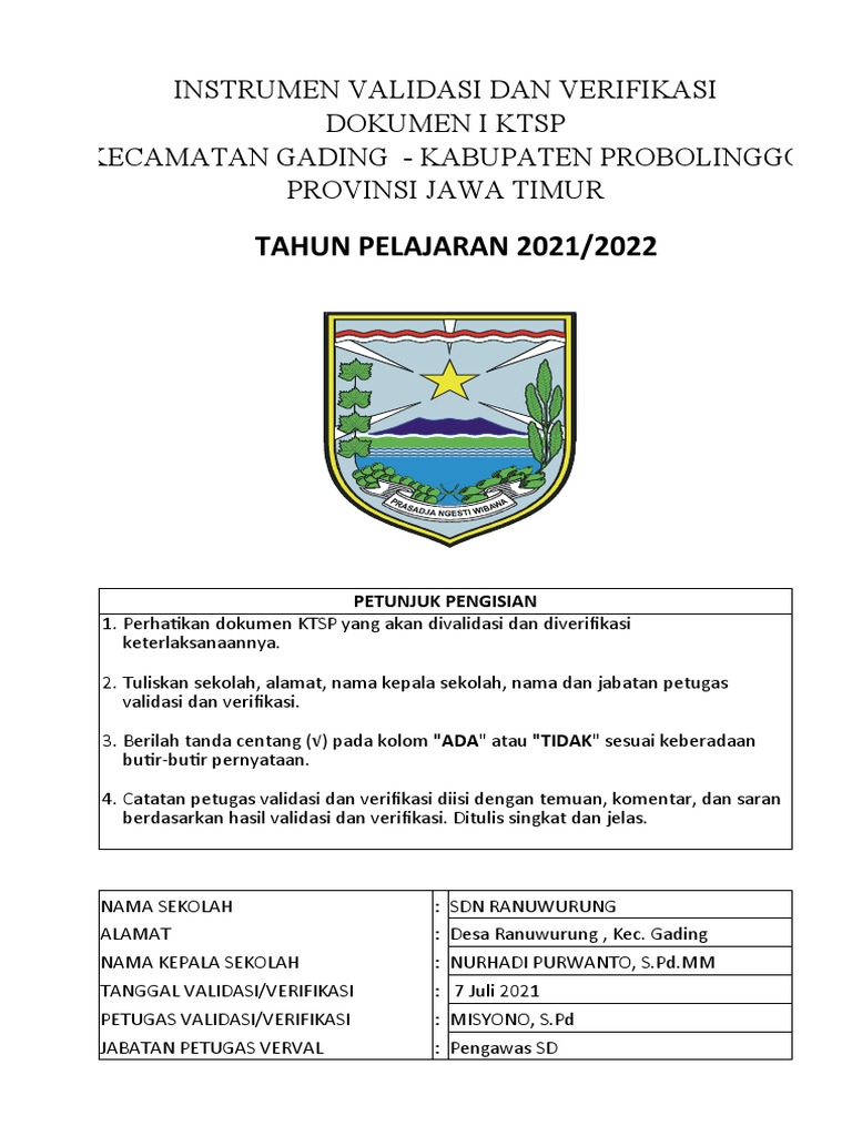 Validasi Kurikulum SD | PDF