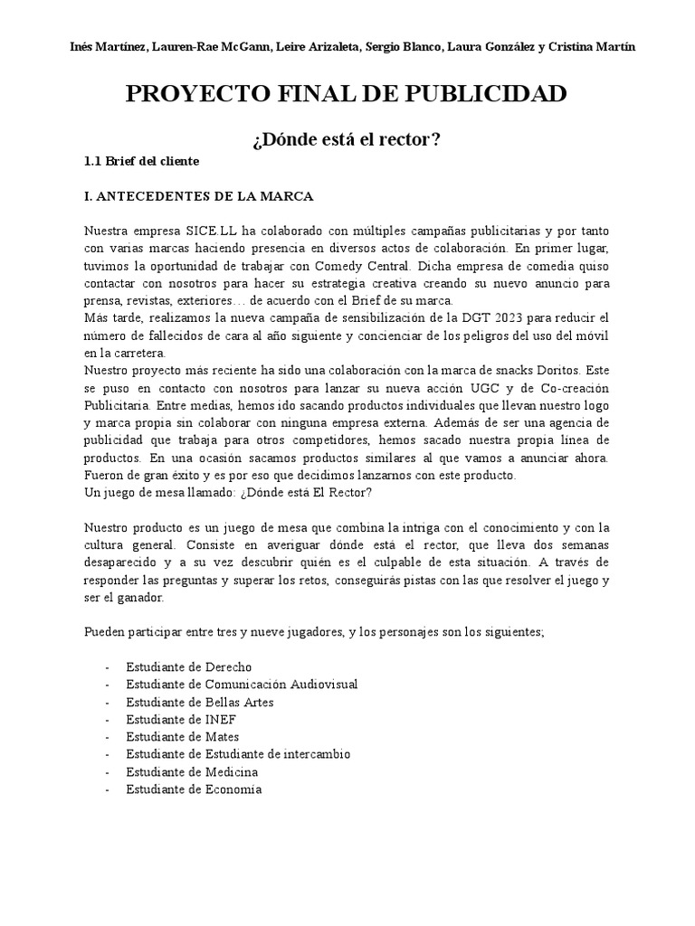 Proyecto Final de Publicidad | PDF | Publicidad | Business