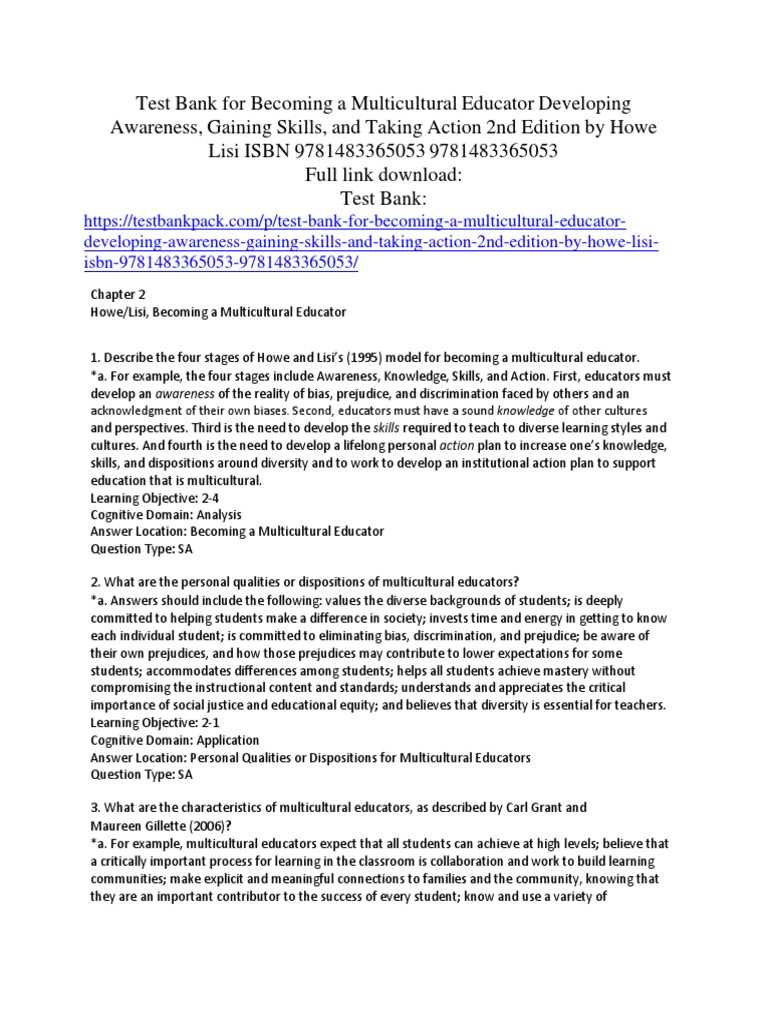 Becoming A Multicultural Educator Developing Awareness Gaining Skills ...