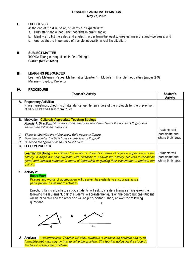 LP - Math - Q4 | PDF | Triangle | Mathematics