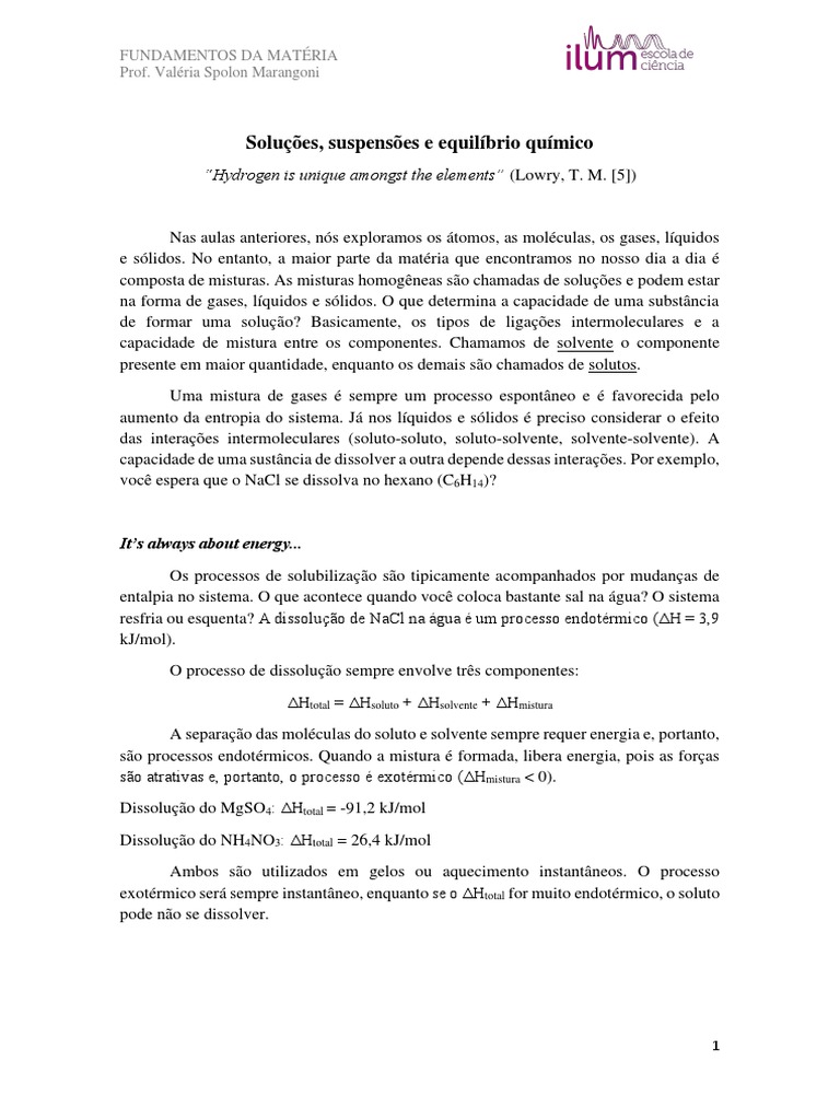 Aula 11 - Notas de Aula | PDF | Entalpia | Química