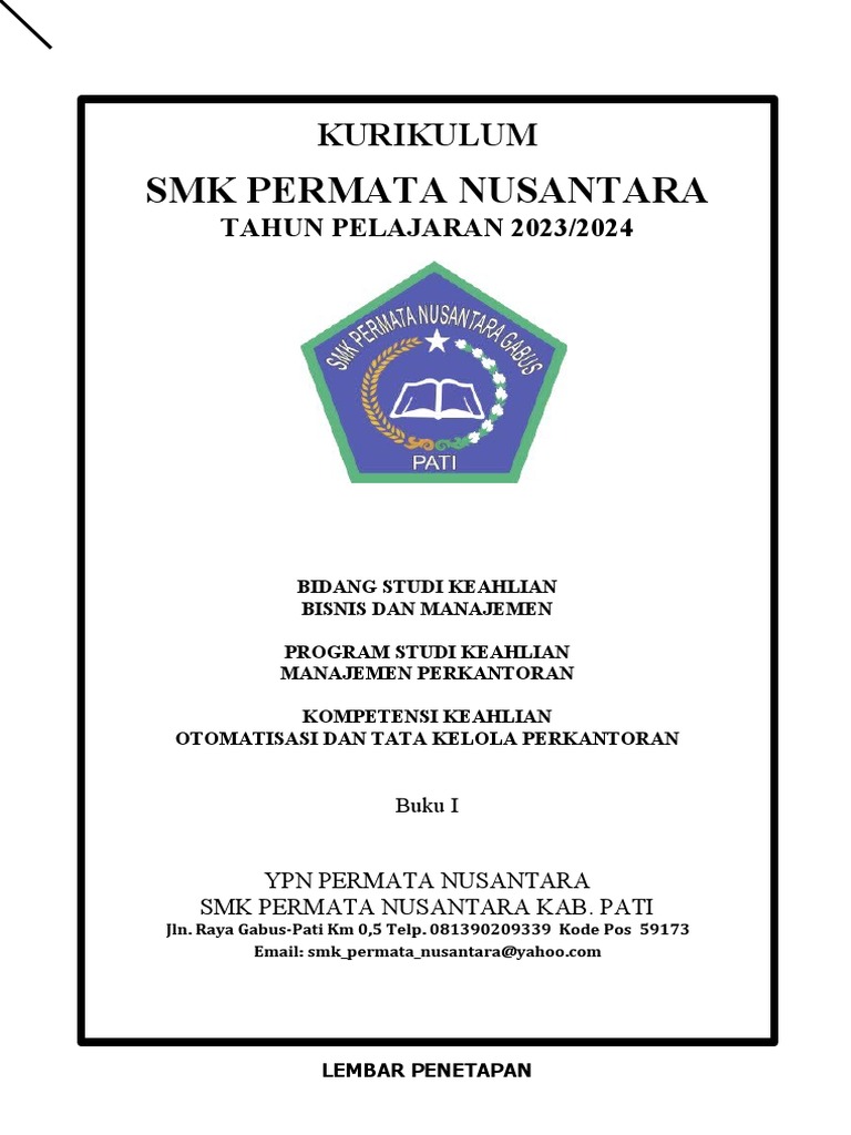 Kurikulum SMK Permata 2023/2024 | PDF