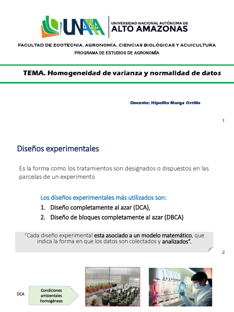 Clase-4 - Homogeneidad de Varianzas y Normalidad de Datos | PDF ...