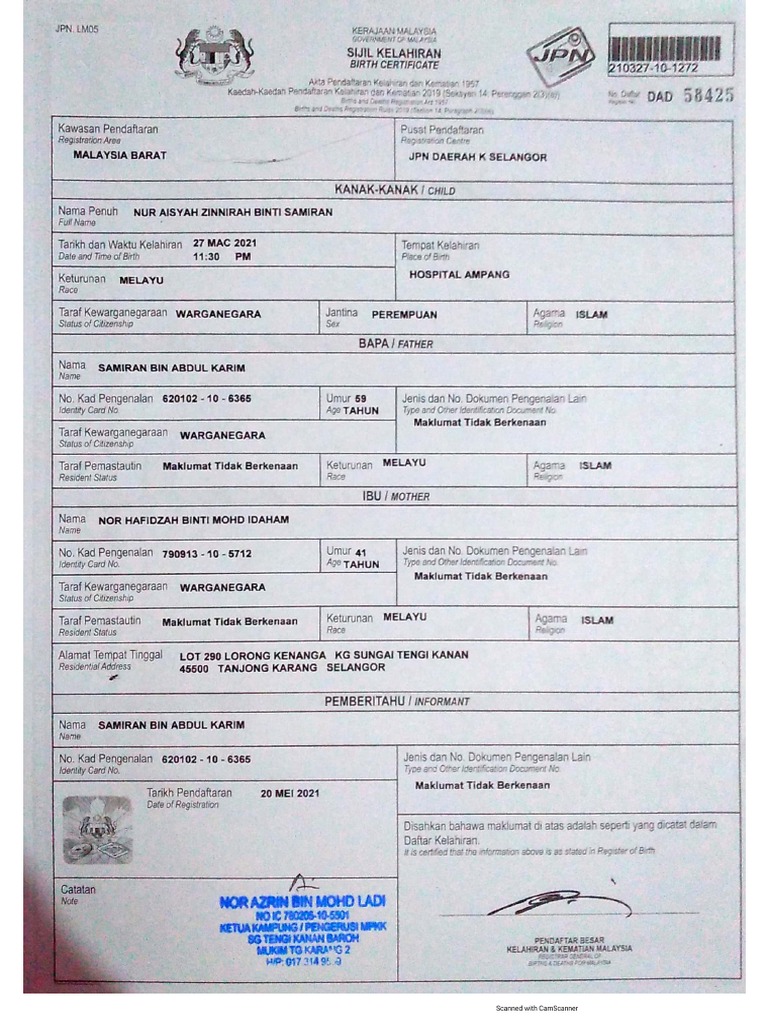 Ic Dan Surat Beranak | PDF