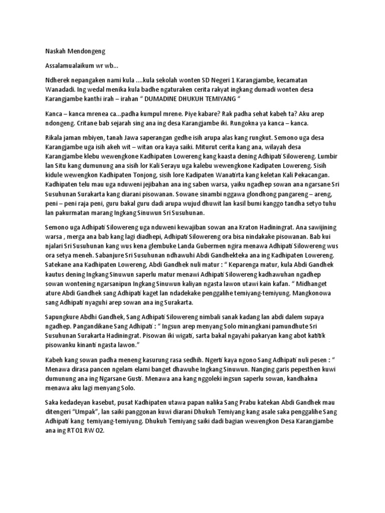 Naskah Mendongeng Asli | PDF