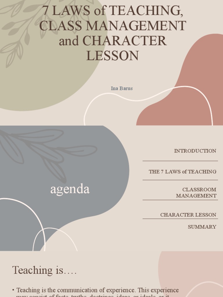 7 Laws of Teaching | PDF | Learning | Teachers