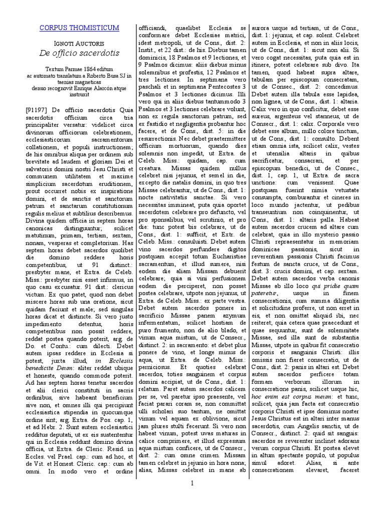 De Officio Sacerdotis | PDF