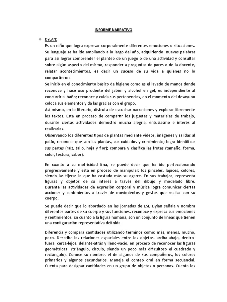 Informe Sala de 4 Años | PDF | Educación de la primera infancia