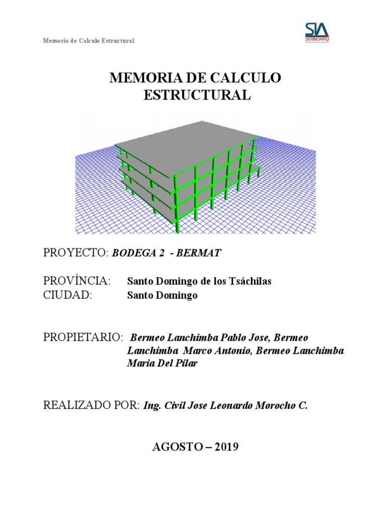 Informe Estructural Bermat 2 Agosto 2019 | PDF | Fundación (Ingeniería ...