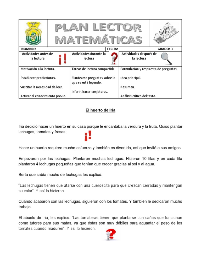 Plan Lector 3° | PDF