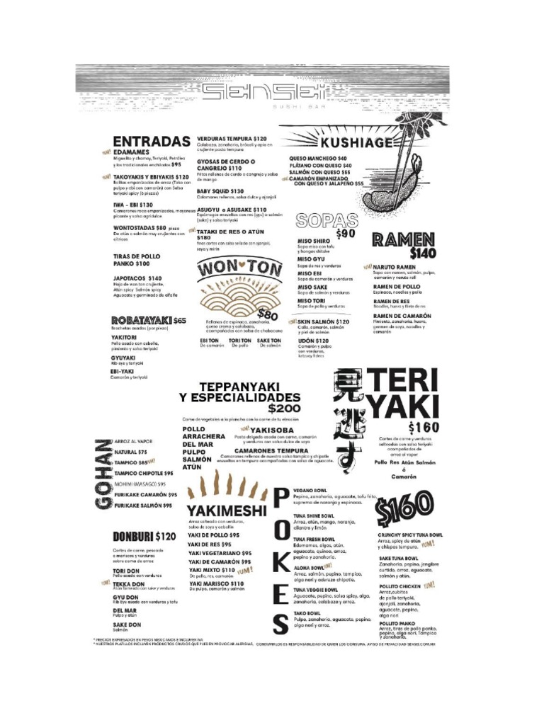 Menu Sensei 2023 Merida | PDF