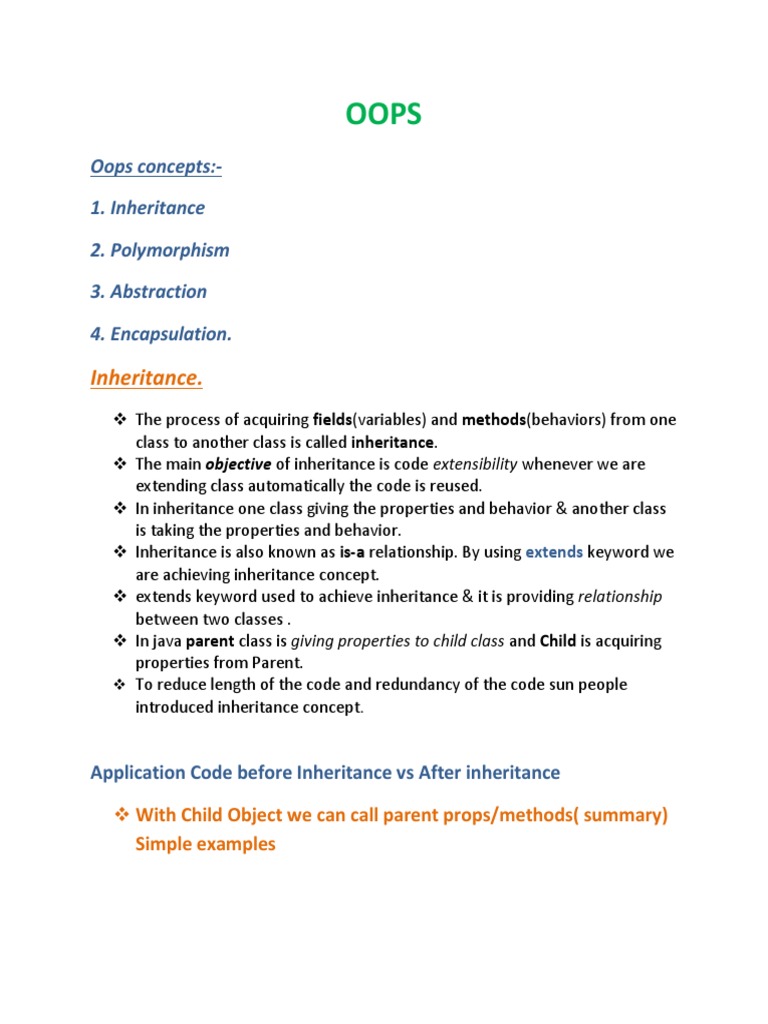 M6 Oops Pdf Inheritance Object Oriented Programming Method Computer Programming