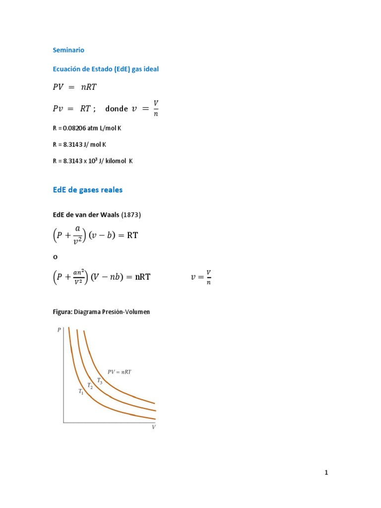 Clase 2.3. EdE - Seminario | PDF | Gases | Cantidades fisicas