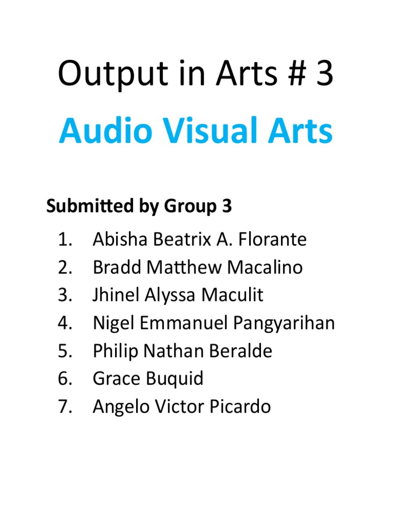 Audio Visual PO Group3 Write Up | PDF