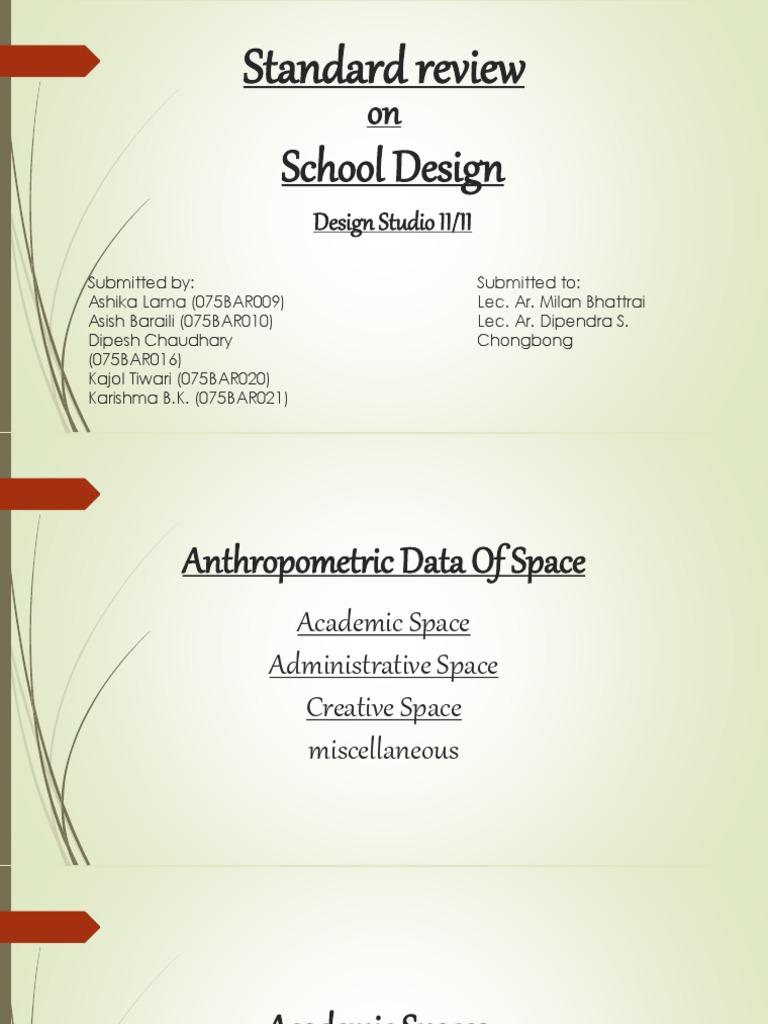 Standard Review On School Design | PDF | Classroom | Stairs