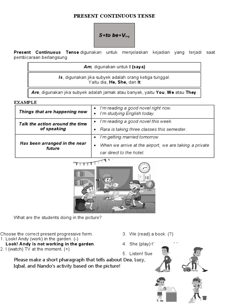 Present Continuous Tense | PDF | Language Arts & Discipline