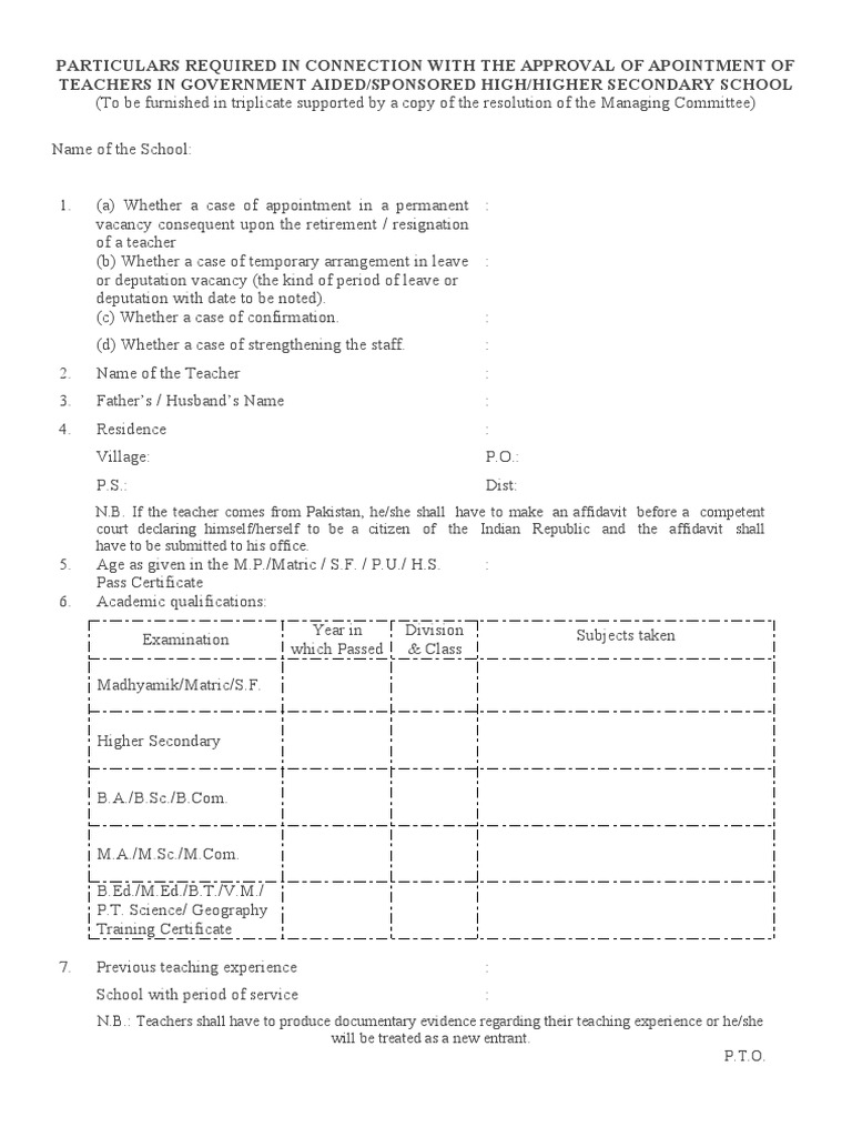 Approval of Appointment | PDF | Teachers | Qualifications