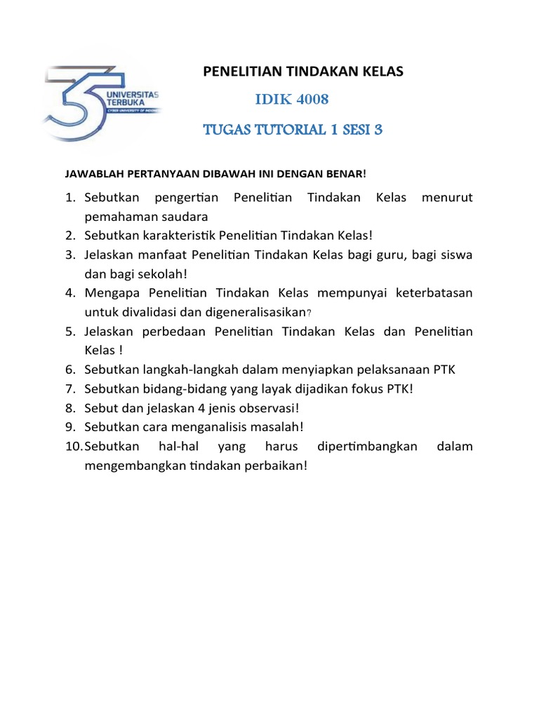 Soal Tutorial 1 IDIK4008 | PDF