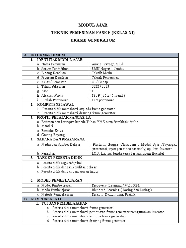 Modul Ajar Mapel Pilihan Genap | PDF | Karier & Perkembangan | Seni