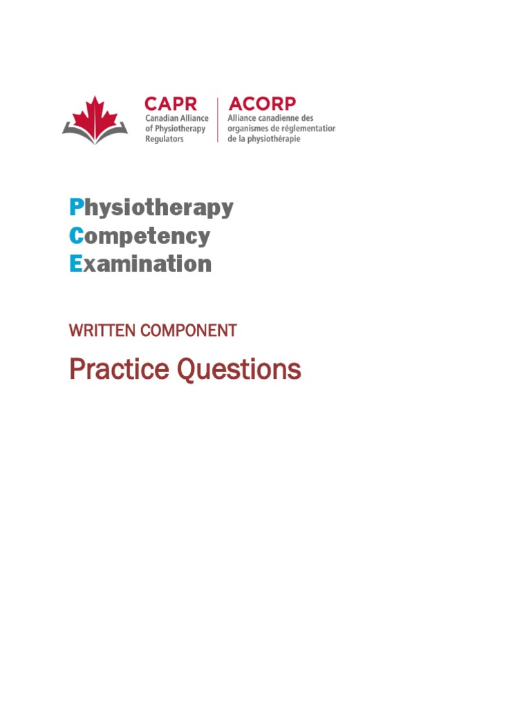 PCE Physiotherapy Exam Practice Questions | PDF | Physical Therapy ...