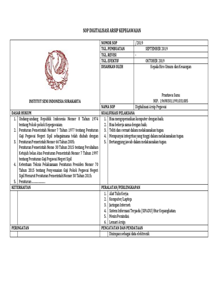 Sop Digitalisasi | PDF