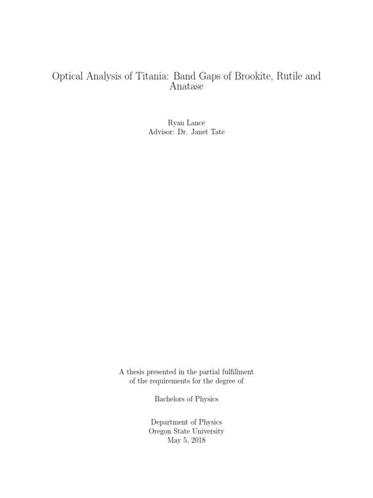 Lance-Optical Analysis of Titania | Download Free PDF | Titanium ...