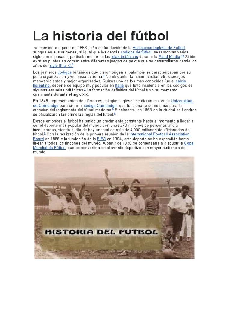 Historia Del Futbol | PDF