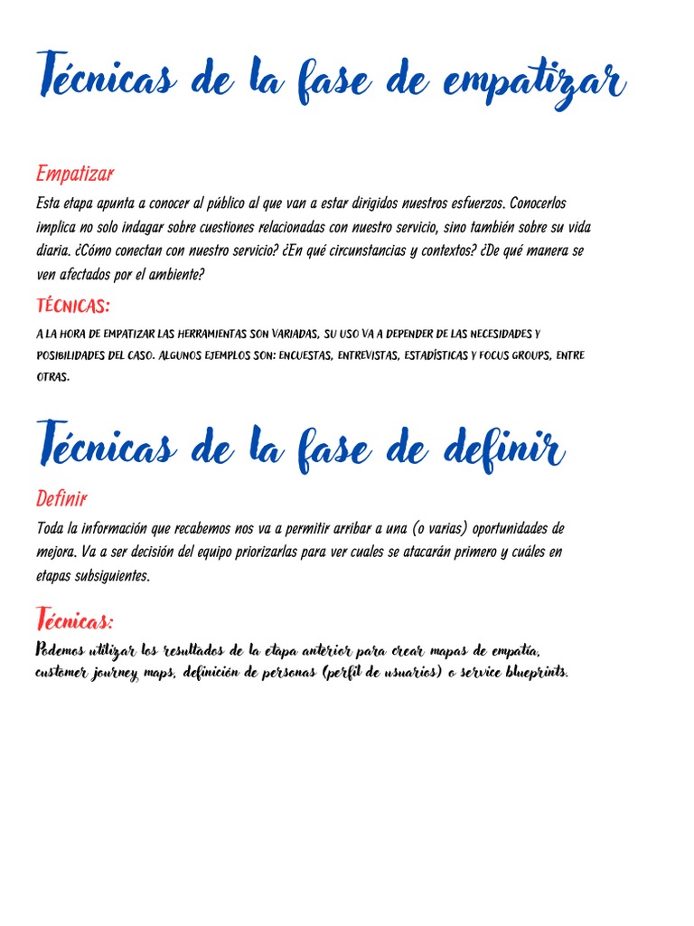 Técnicas de La Fase de Empatizar y Definir | PDF