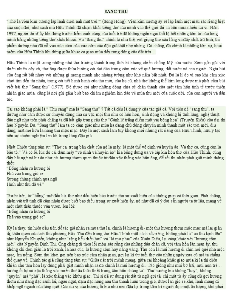 Sang Thu | PDF