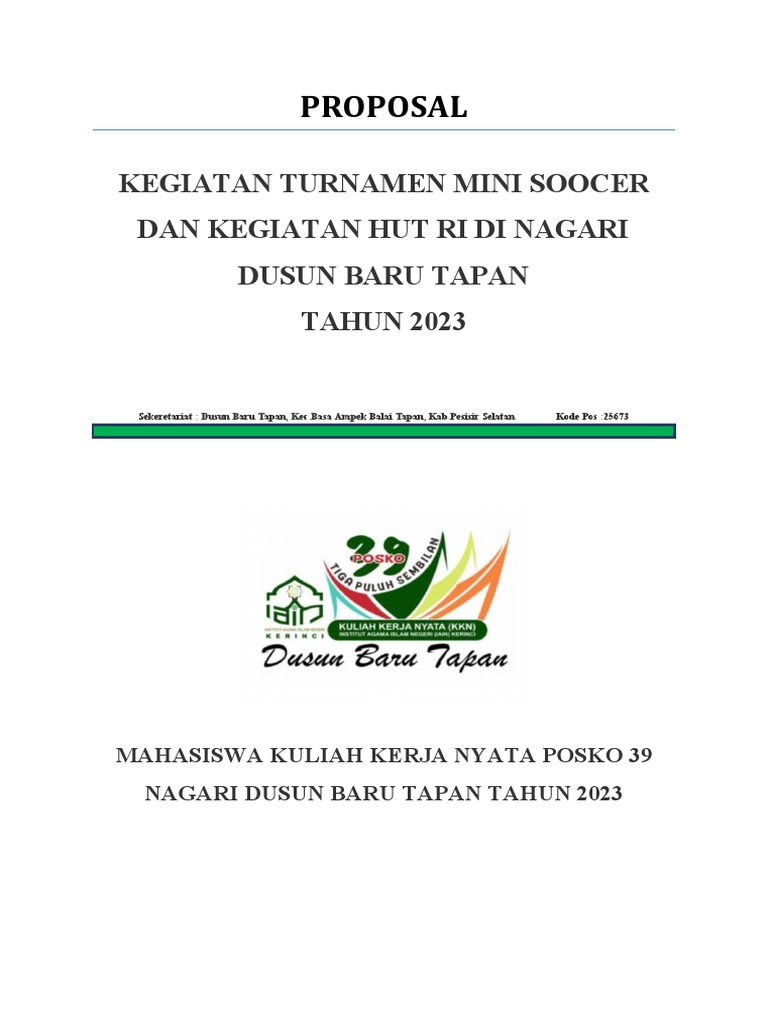 Proposal Mini Soocer | PDF