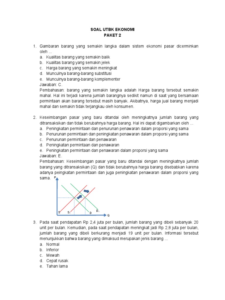 SOAL UTBK EKONOMI Paket 2 | PDF