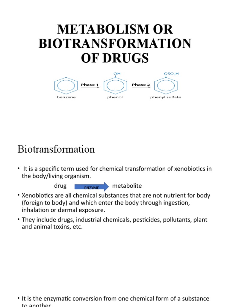 Metabolism Or Biotransformation 5 Pdf Drug Metabolism Chemistry