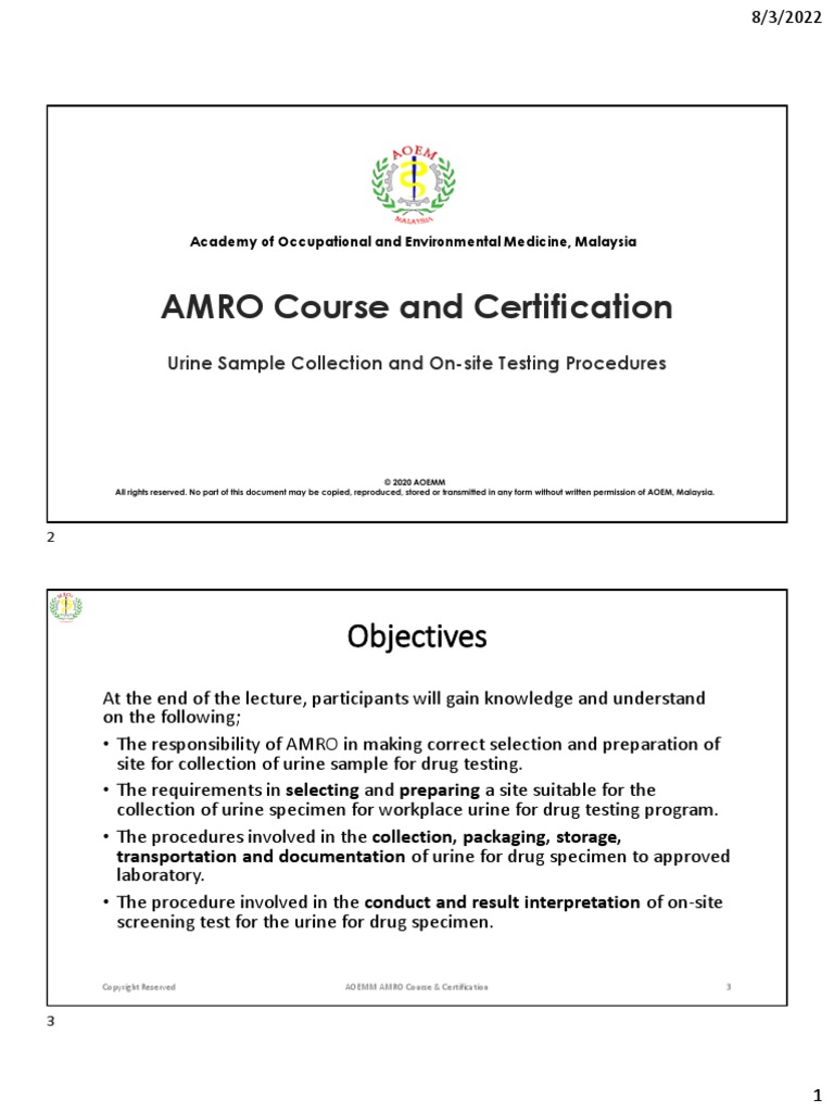 04 Urine for Drug Test Collection Procedure (DrMHU) 170921 (1) | PDF ...