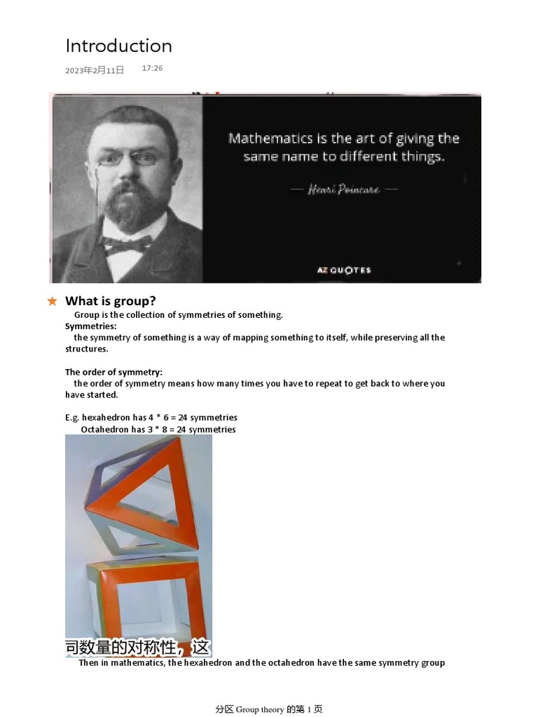 Group Theory | PDF | Group (Mathematics) | Index Of A Subgroup