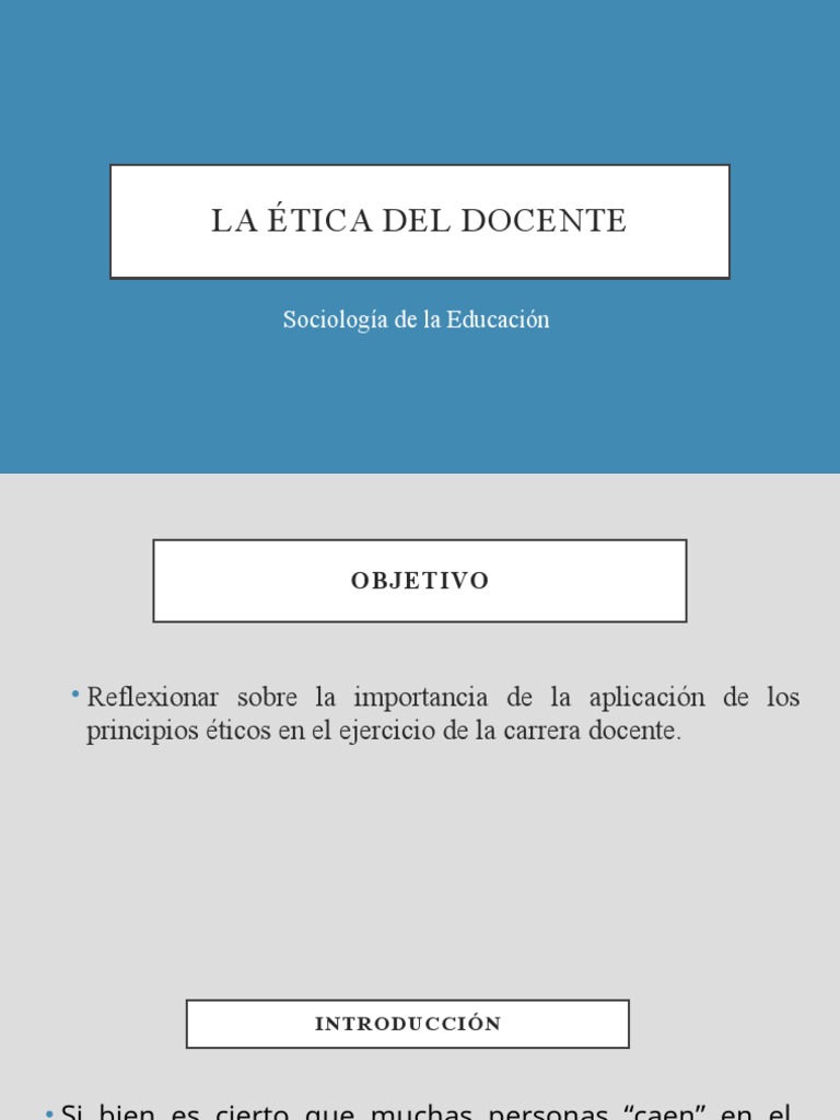 La Ética Del Docente | PDF | Enseñando | Maestros