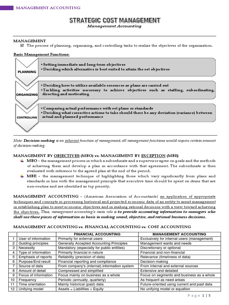 Strategic Cost Management - Management Accounting | PDF | Management ...