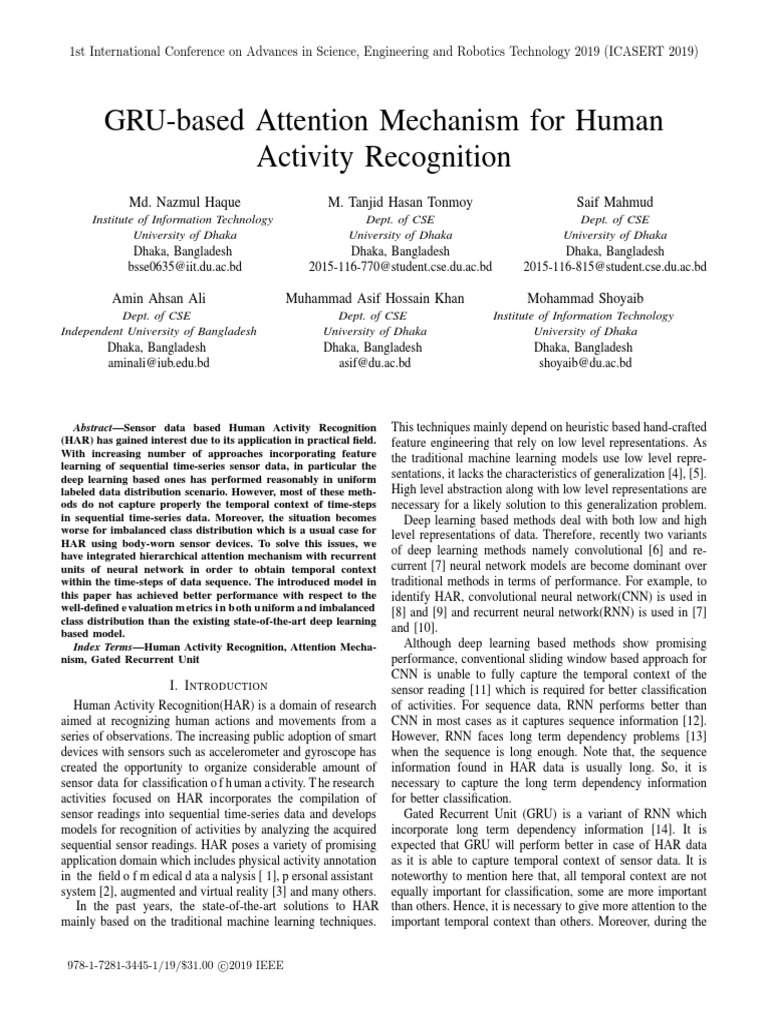 GRU-based Attention Mechanism For Human Activity Recognition | PDF | Deep Learning | Artificial ...