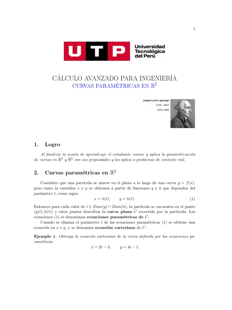 S14.s1 ECUACIONES PARAMÉTRICAS | Descargar gratis PDF | Curva | Ecuaciones