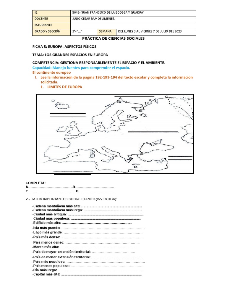 PRACTICA Los Grandes Espacios Geográficosi | PDF