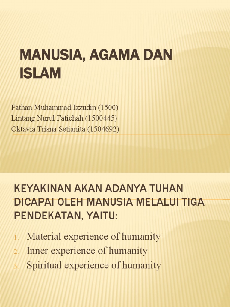Manusia dan Agama dalam Perspektif Islam | PDF | Filsafat | Sains & Matematika
